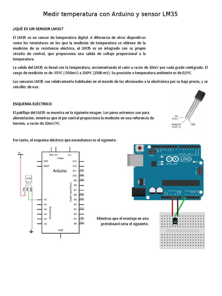 Medir Temperatura Con Arduino y Sensor LM35 | PDF