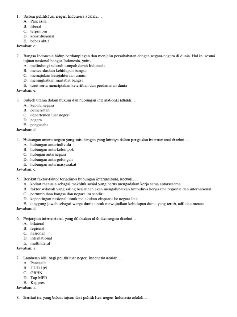 Soal PAT PKN Kls XI | PDF