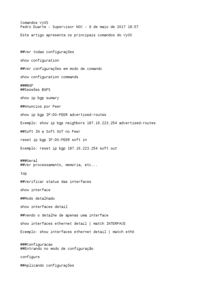 Comandos Basicos Vyos | PDF | Computadores