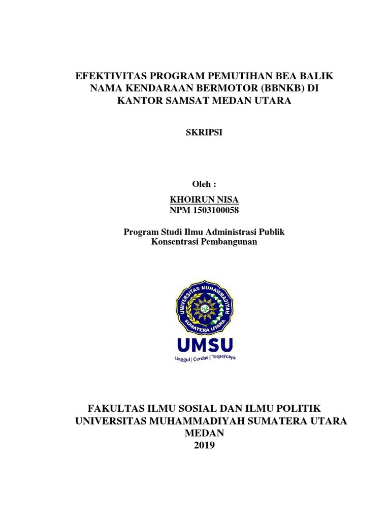 Efektivitas Program Pemutihan BBN KB - Skripsi PDF | PDF