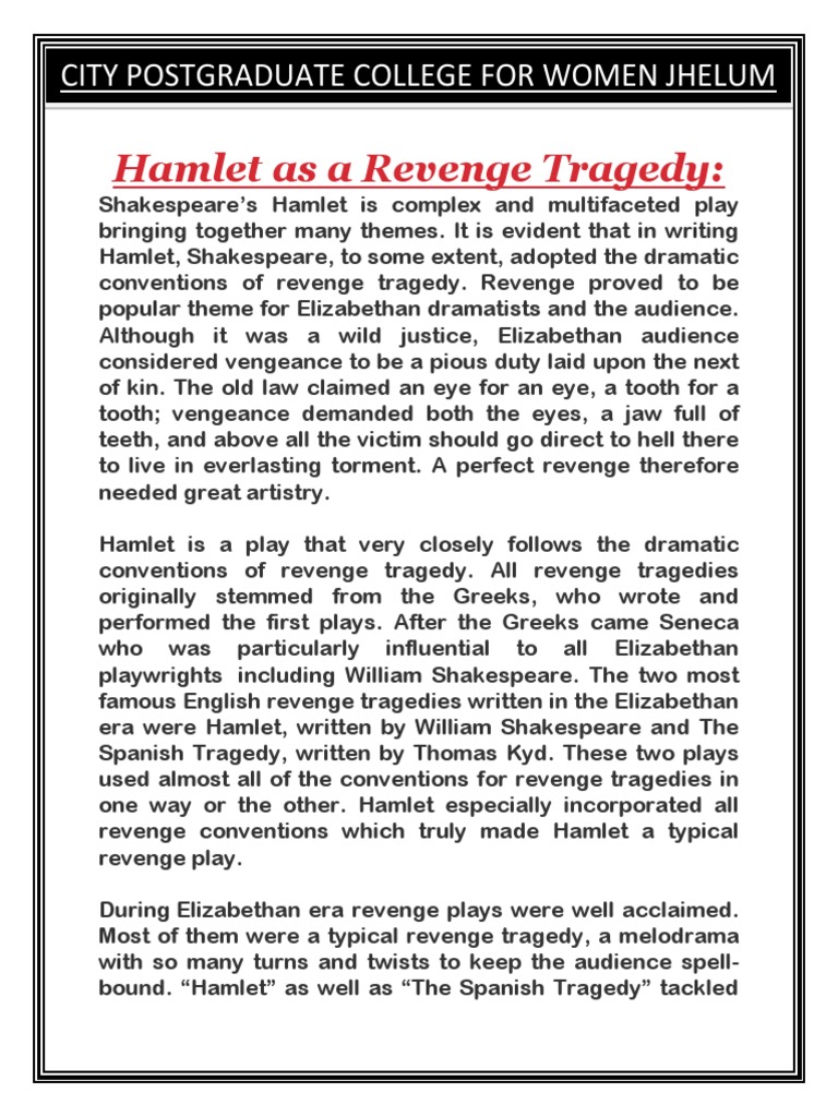Hamlet As A Revenge Tragedy | PDF