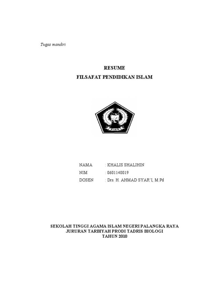 Resume Filsafat Pendidikan Islam | PDF