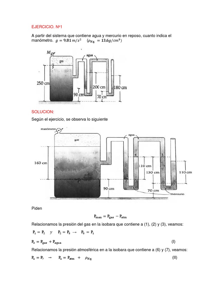 Presion y Manometria Problemas | PDF | Métodos y materiales de enseñanza
