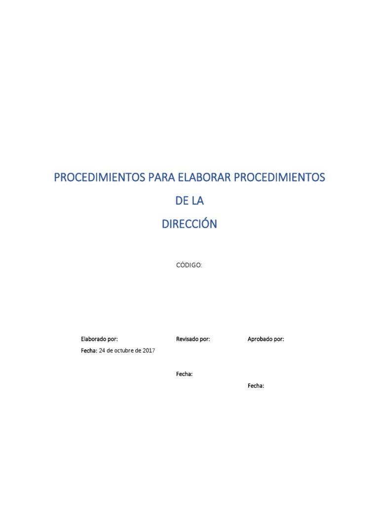 Procedimiento para Hacer Procedimientos | PDF | Informática y ...