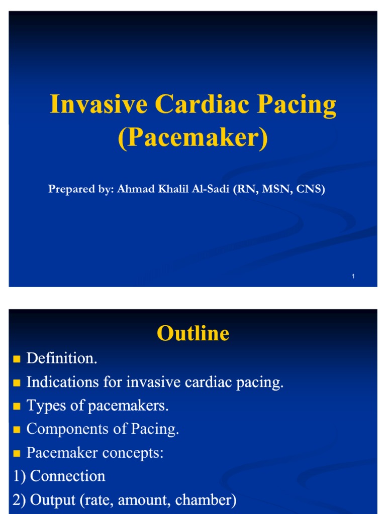 Pacemaker Invasive Cardiac Pacing | PDF | Artificial Cardiac Pacemaker ...