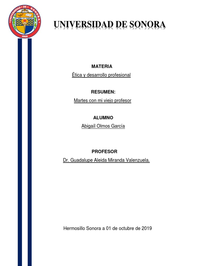 Resumen - Martes Con Mi Viejo Profesor | PDF | Amor | Vida Resumen - Martes Con Mi Viejo Profesor | PDF | Amor | Vida