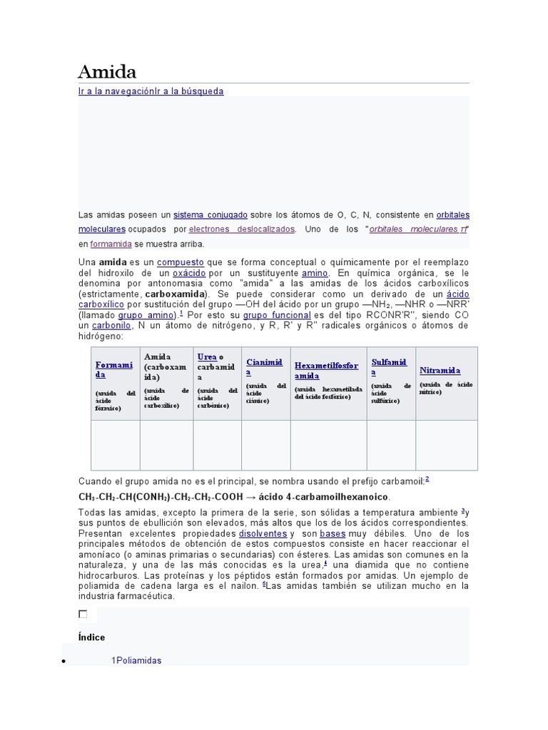 Las Amidas | PDF | Amida | Compuestos químicos
