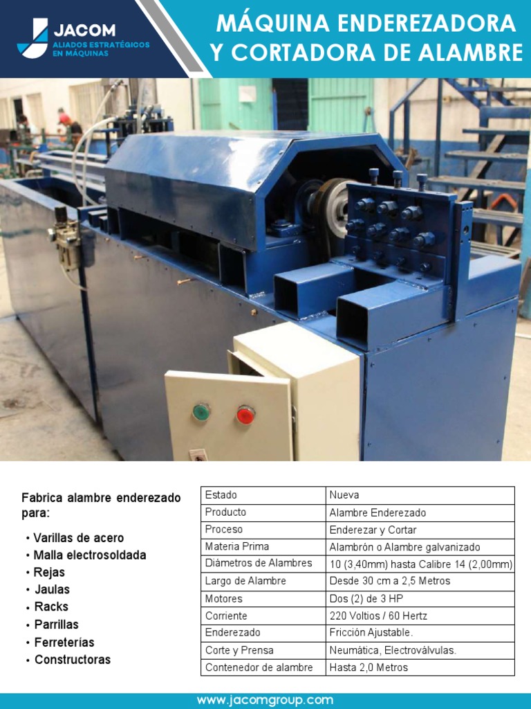 Maquina Enderezadora y Cortadora de Alambre. | PDF | Cable | Ingeniería ...