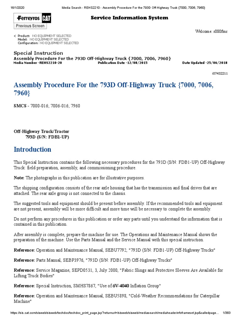 Media Search - REHS2210 - Assembly Procedure For The 793D Off-Highway ...