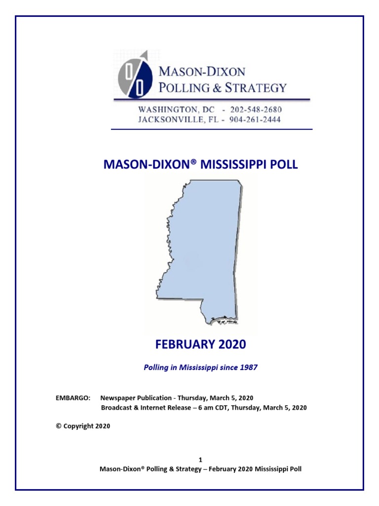 Mason Dixon March 2020 Poll | PDF