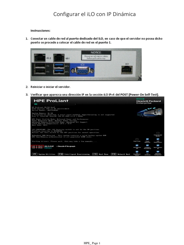 Configurar El iLO Con IP Dinamica | PDF