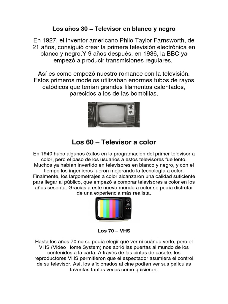 Evolución del Televisor: 1927-2010 | PDF