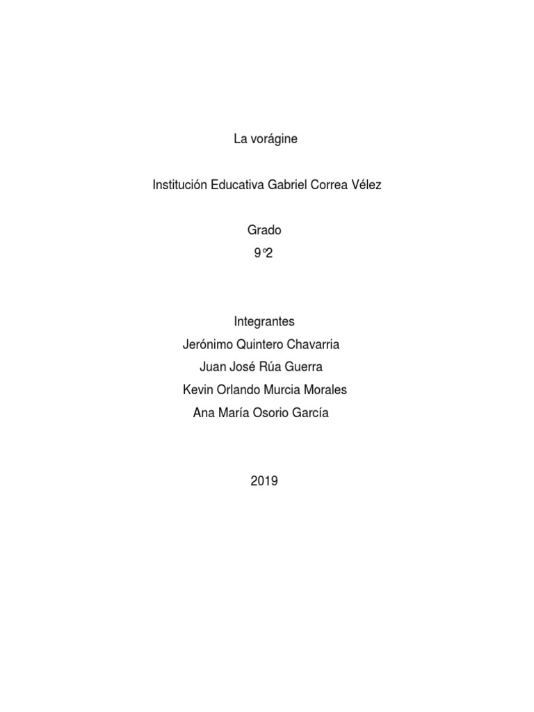 Reseña Crítica - La Vorágine | PDF