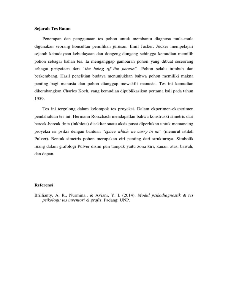 Sejarah Tes Baum | PDF