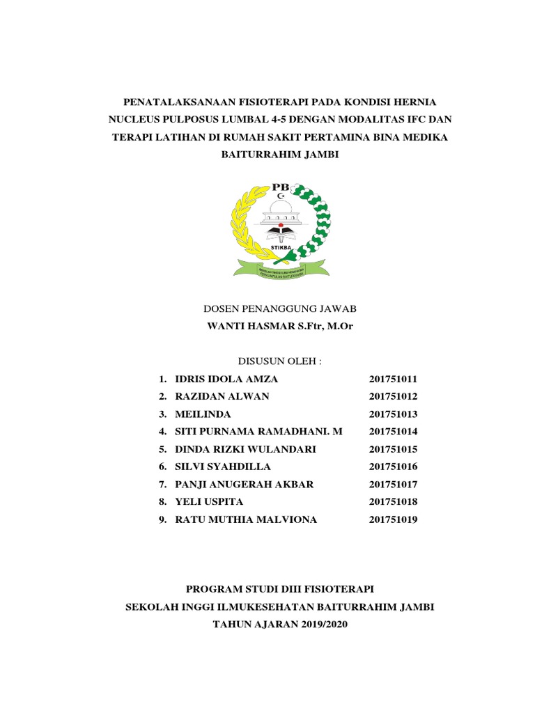 Penatalaksanaan Fisioterapi Pada Kondisi HNP | PDF