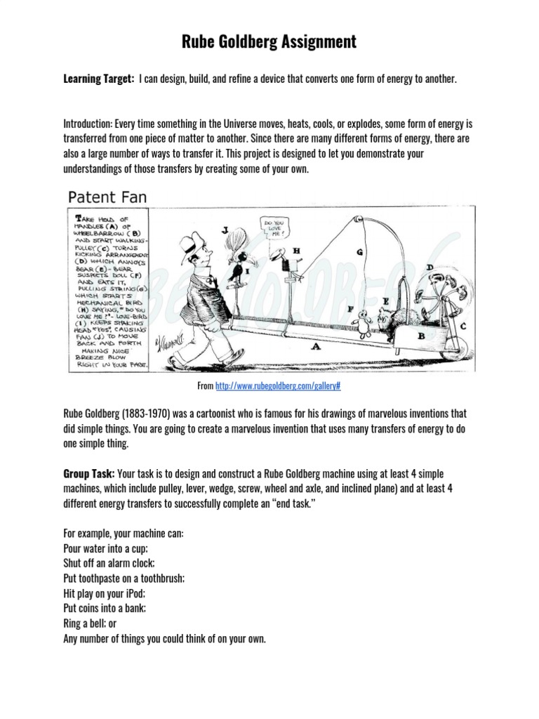 Rube Goldberg Assignment | PDF