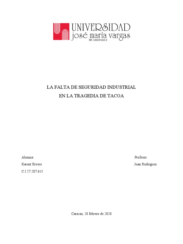 Proyecto Tragedia de Tacoa | PDF