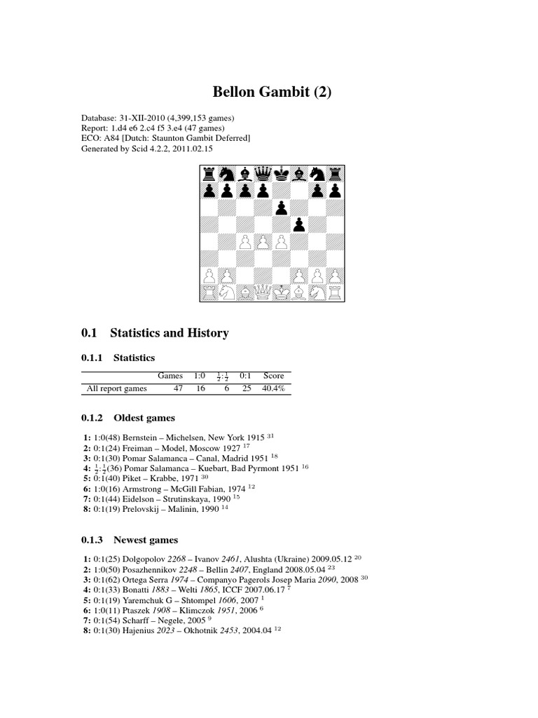 Bellon Gambit PDF | PDF