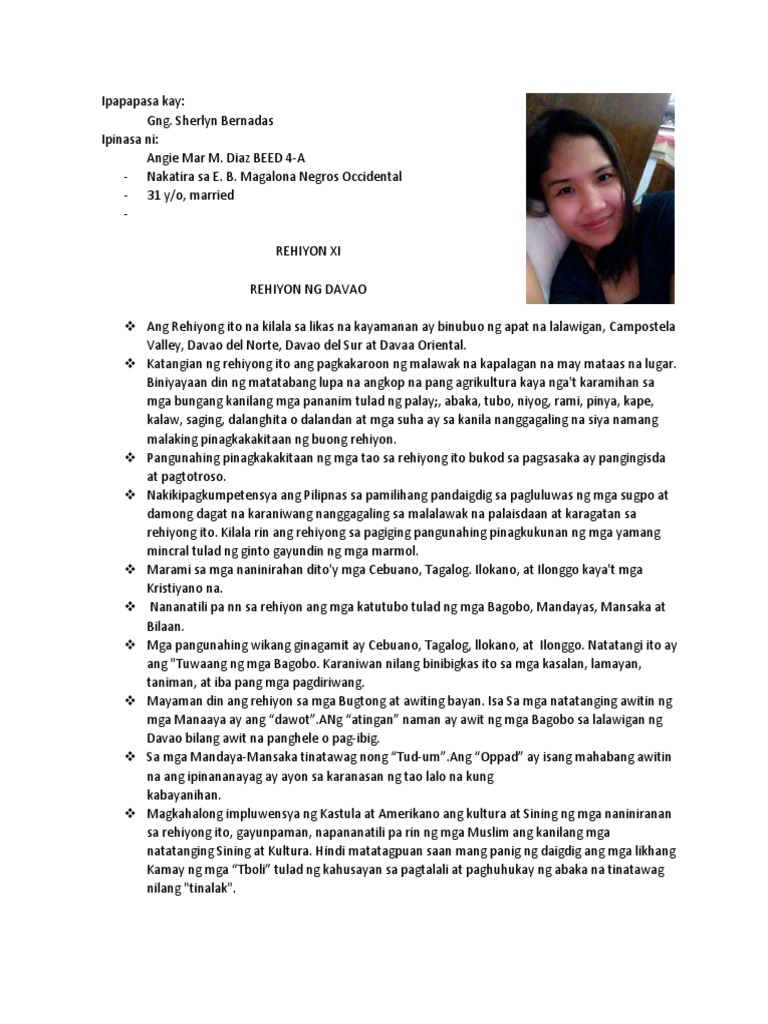 DIAZ REHIYON XI - Handouts | PDF