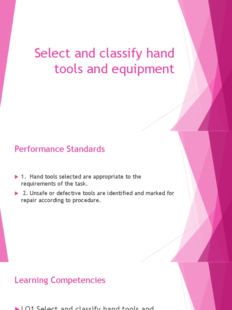 Classifying Hand Tools and Equipment | PDF | Home & Garden