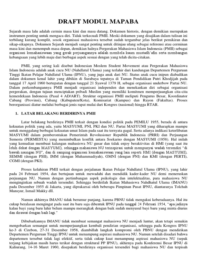 Modul Materi MAPABA PDF | PDF