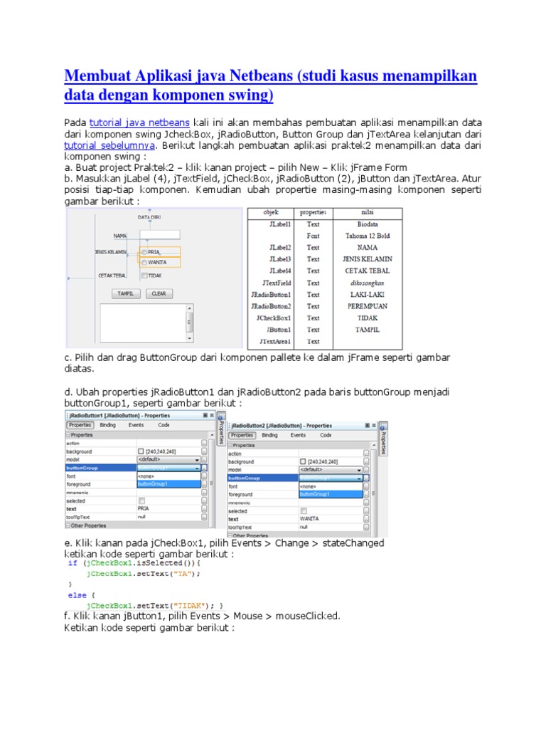 Membuat Aplikasi Java Netbeans | PDF