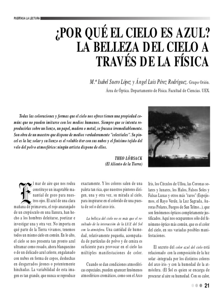 El Color Azul del Cielo Explicado | PDF