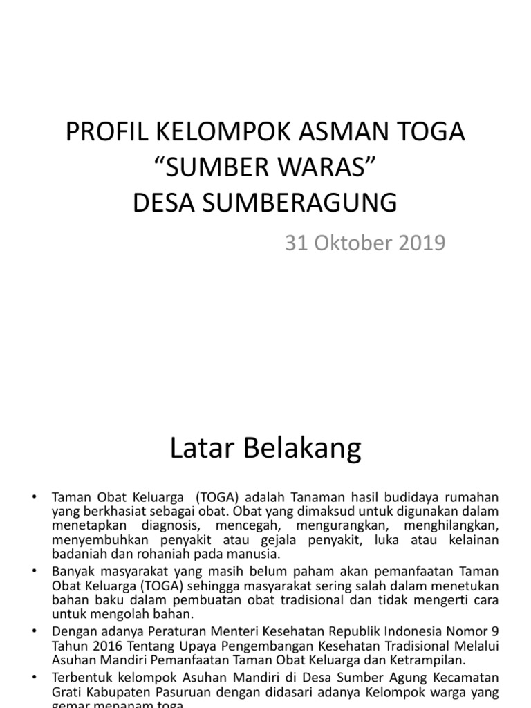 Profil Kelompok Asman Toga | PDF