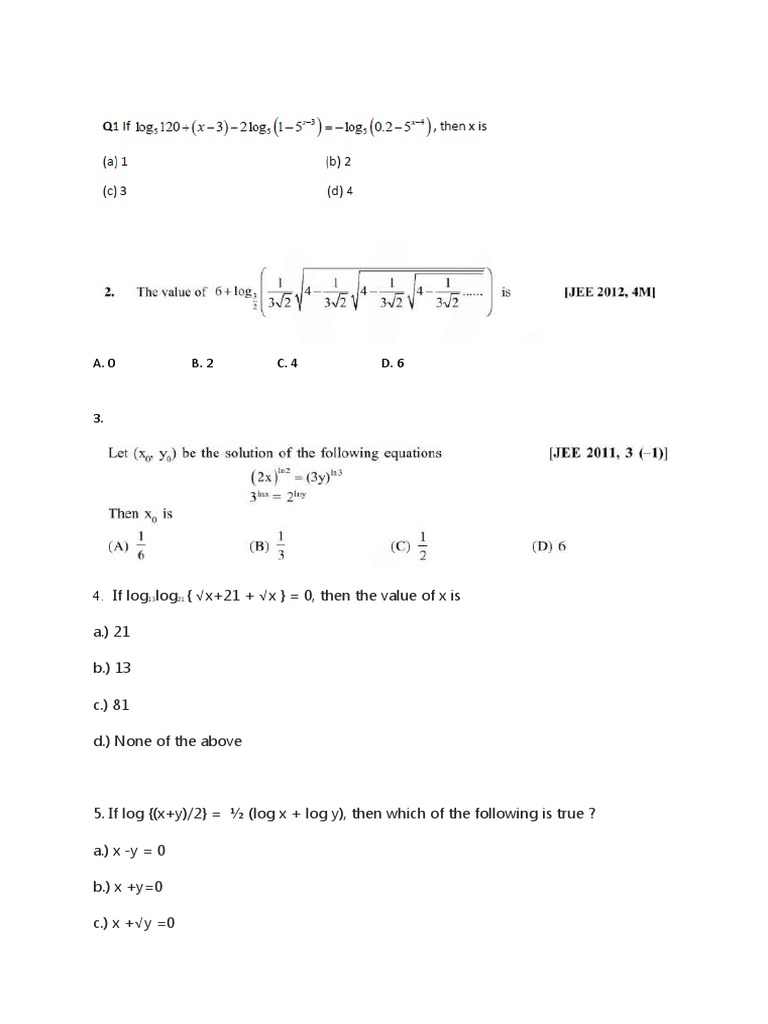 Basic DPP On Log and Indices | PDF