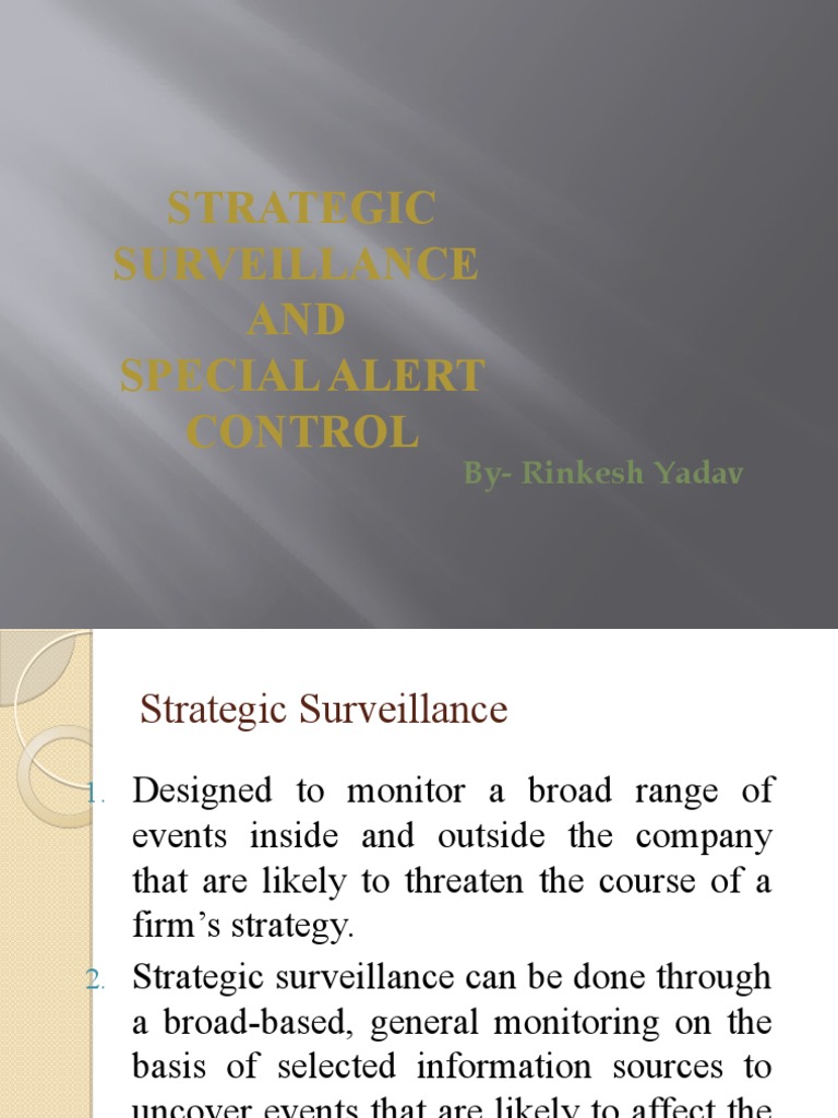 Strategic Surveillance & Alert Control | PDF