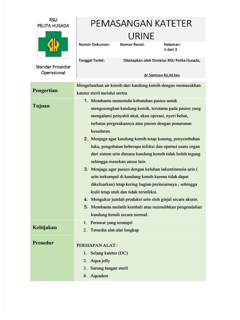 Spo Pemasangan Kateter Urine | PDF