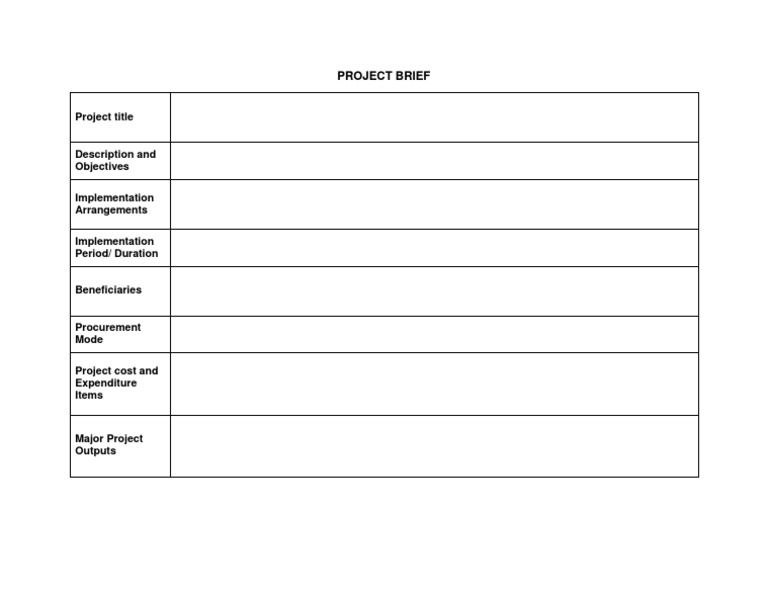 Project Brief Template | PDF | Business | Technology & Engineering