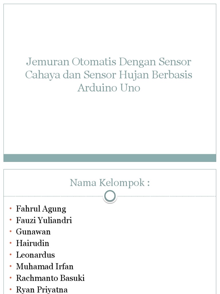 Jemuran Otomatis Dengan Sensor Cahaya Dan Sensor Hujan | PDF