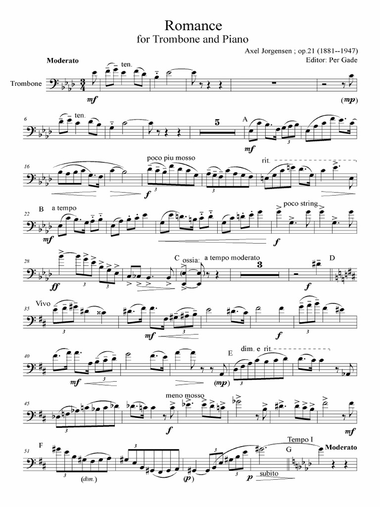 Jorgensen Axel Romance Op 21 Trombone PDF | PDF