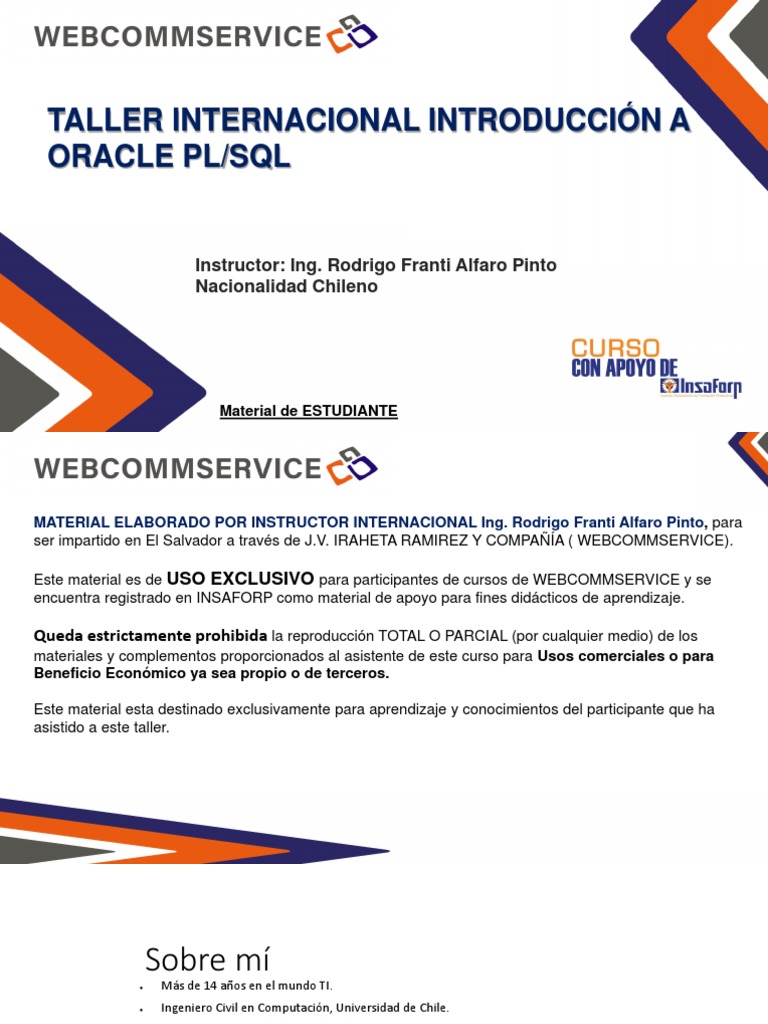 Material de Participante Introduccion A ORACLE PL SQL | PDF