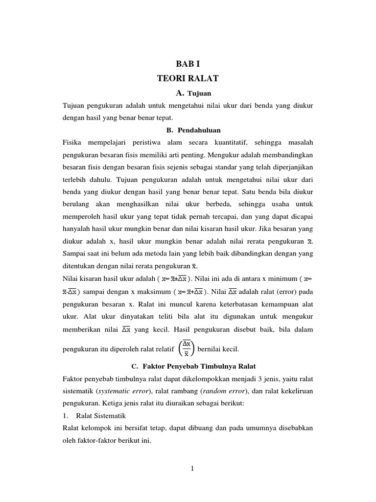 Pengukuran dan Ralat Fisika | PDF | Metode & Bahan Ajar | Teknologi ...