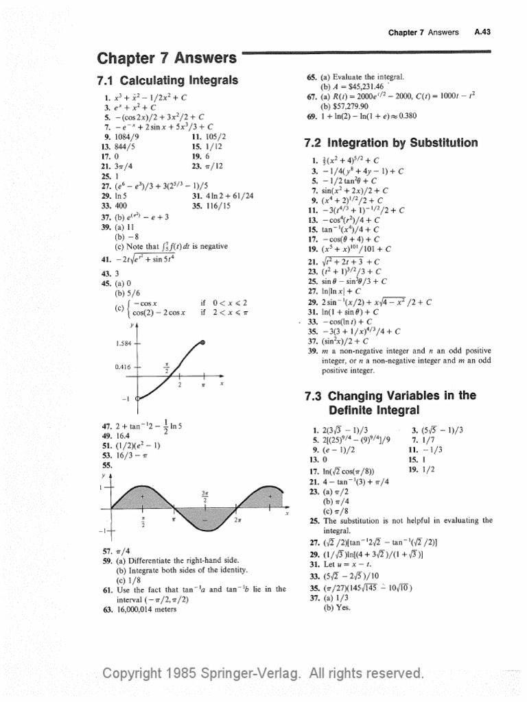 Calc2 Answersw PDF | PDF