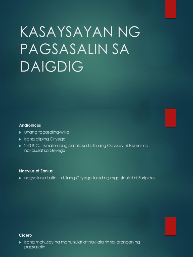 01 Kasaysayan NG Pagsasalin | PDF