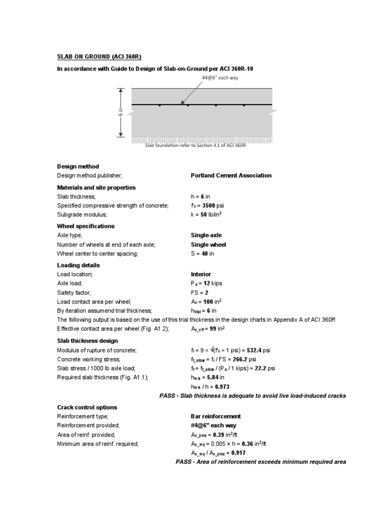 Slab On Ground Design Calculation | PDF | Computers