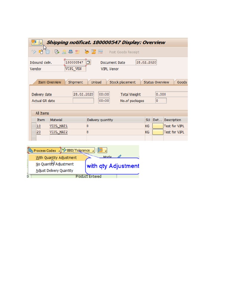 EWM Process Code Examples | PDF