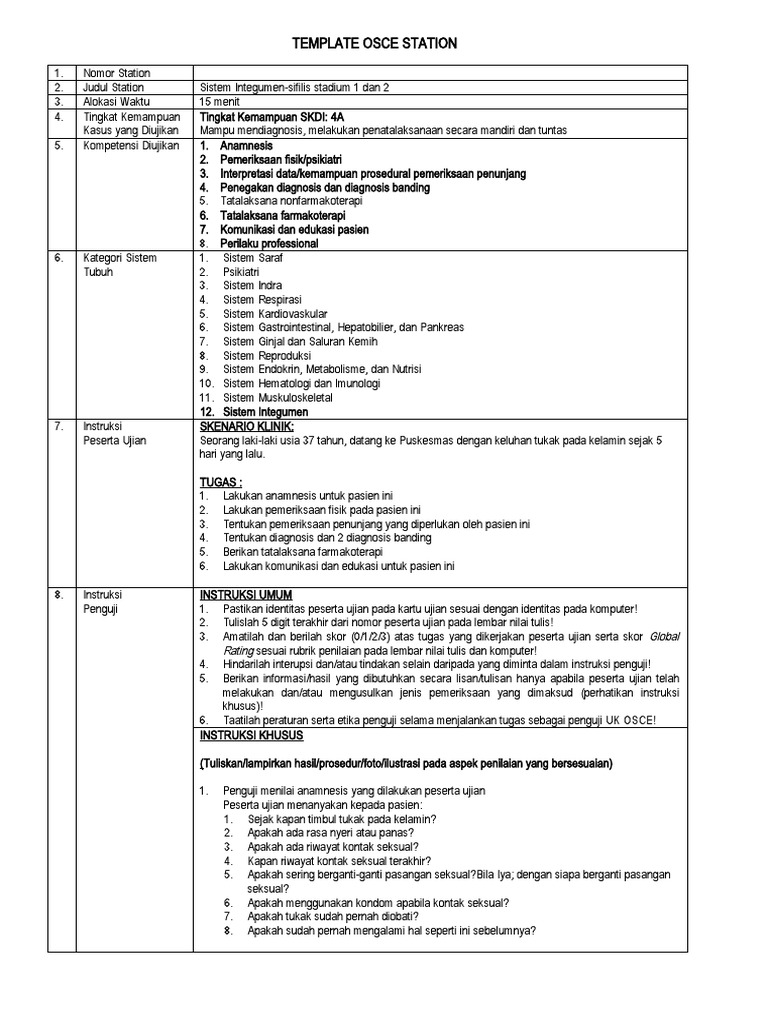 Penegakan Diagnosis Sifilis Stadium 1 | PDF