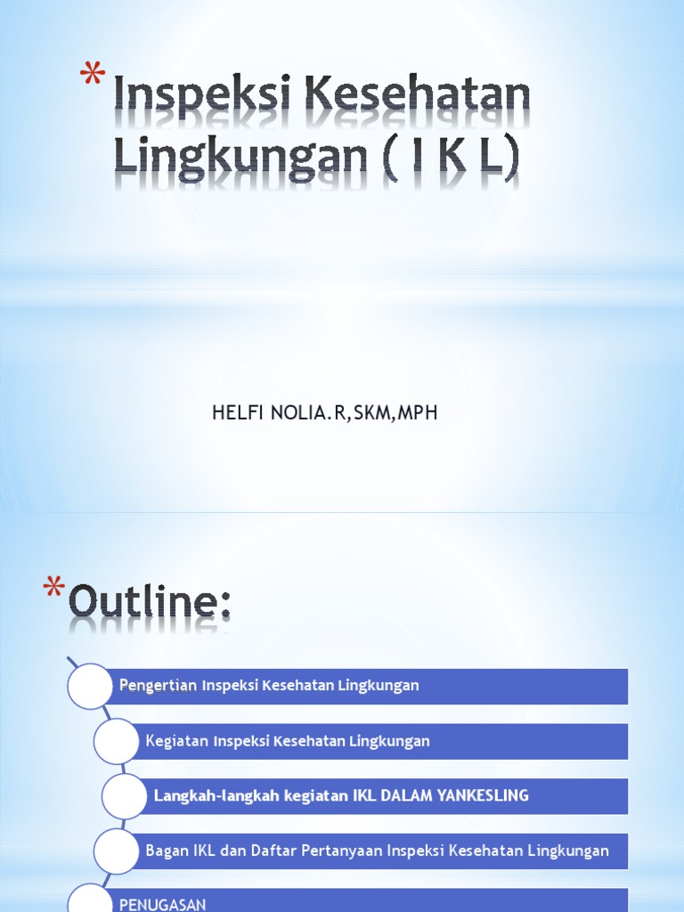 Inspeksi Kesehatan Lingkungan | PDF
