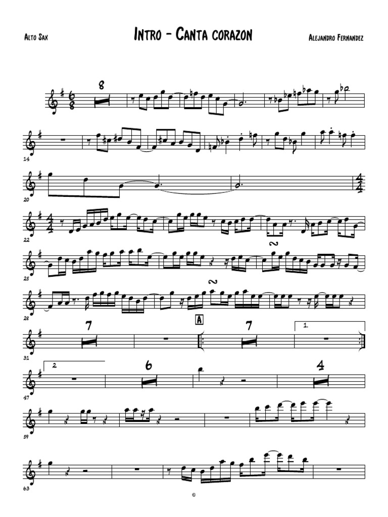 Canta Corazón Sax Alto Pdf