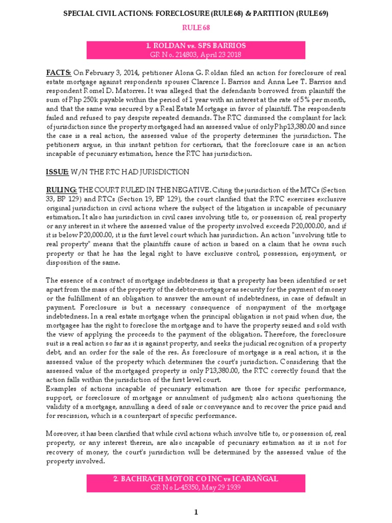 Rule 68 and 69 Digests | PDF