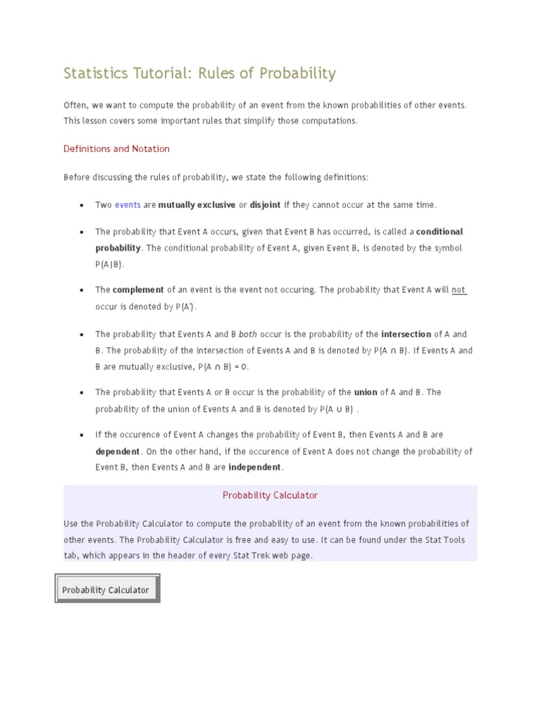 Statistics Tutorial-Laws of Probability | Probability | Subtraction