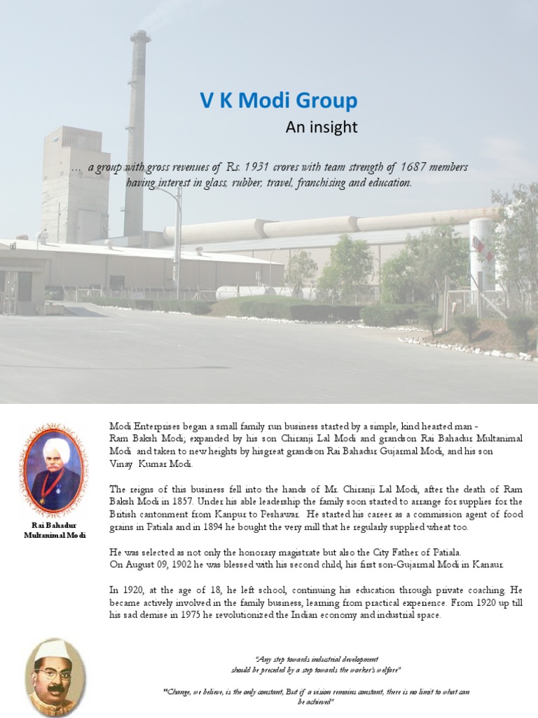 Modi Group Family Business Overview | PDF | Business | Finance & Money ...