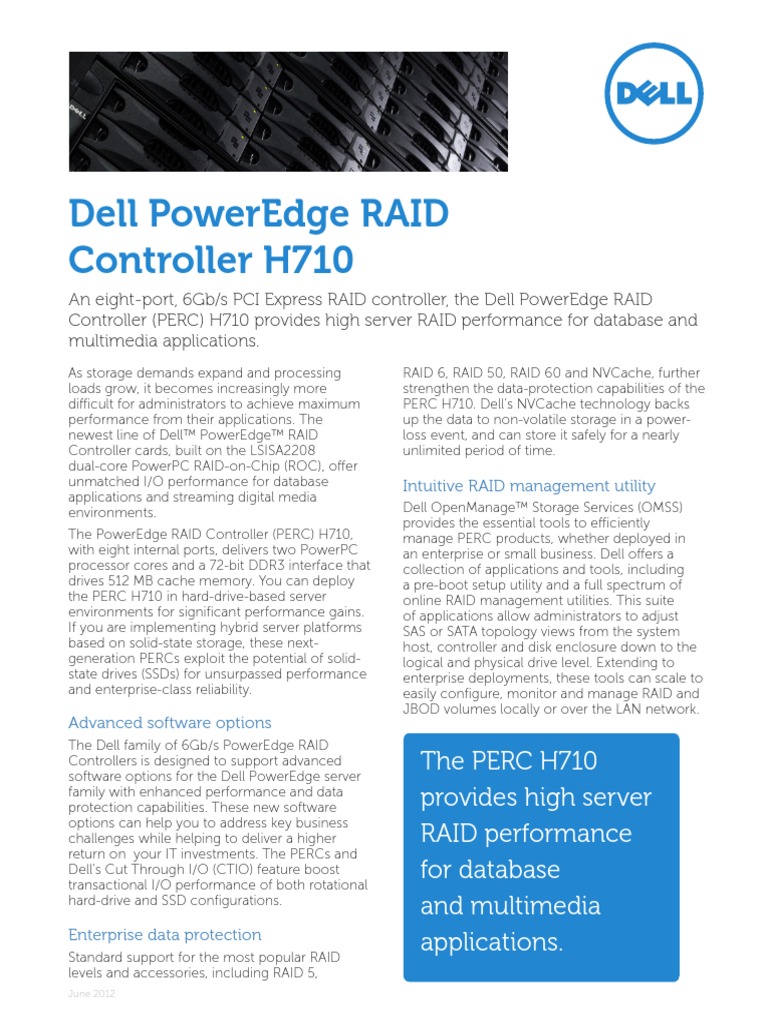 Dell Perc h710 Spec Sheet PDF | PDF