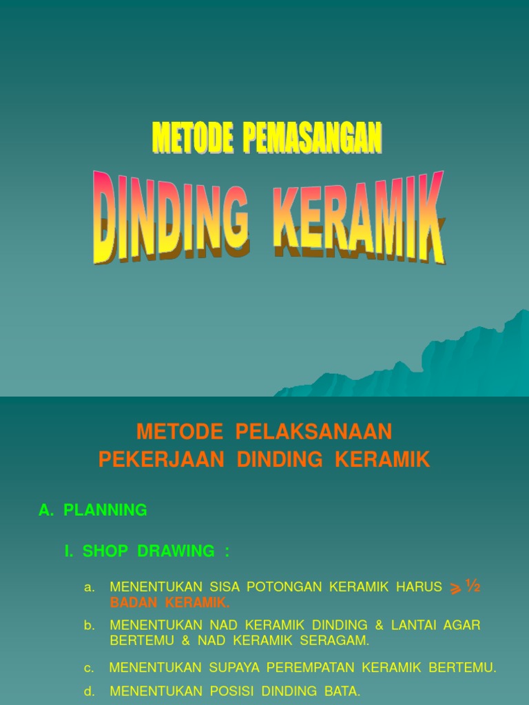 Metode Keramik Dinding | PDF
