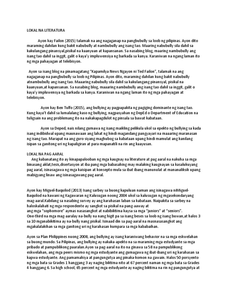 LOKAL NA LITERATURA K | PDF