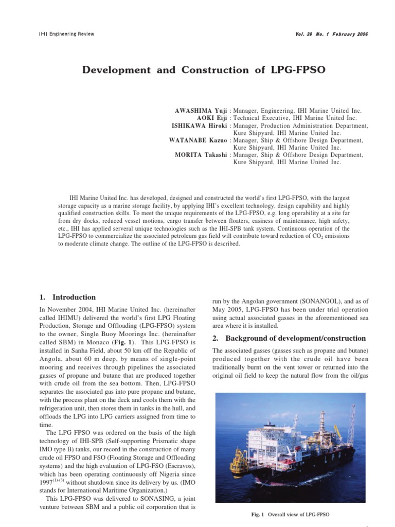 Development and Construction of LPG-FPSO | PDF | Liquefied Petroleum ...